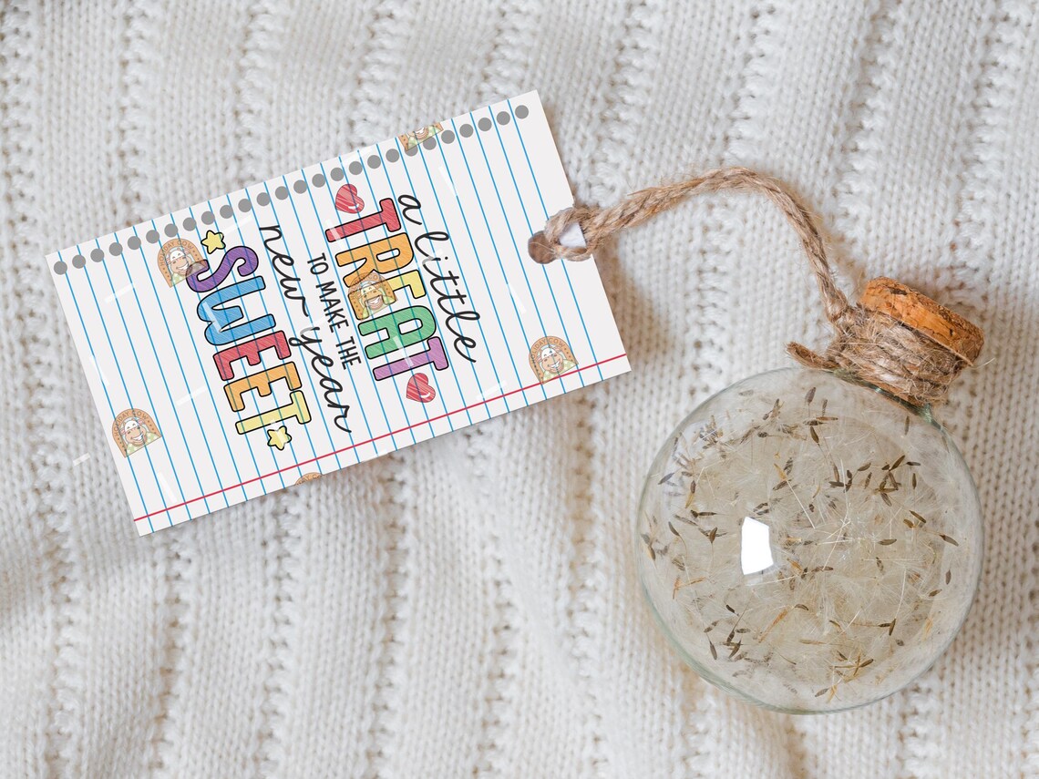 New Year Gift Tag Printable, School New Year Sweet Treat Tag, Welcome ...