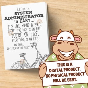 Sysadmin Gift, System Administrator Day Card Printable, System Admin ...