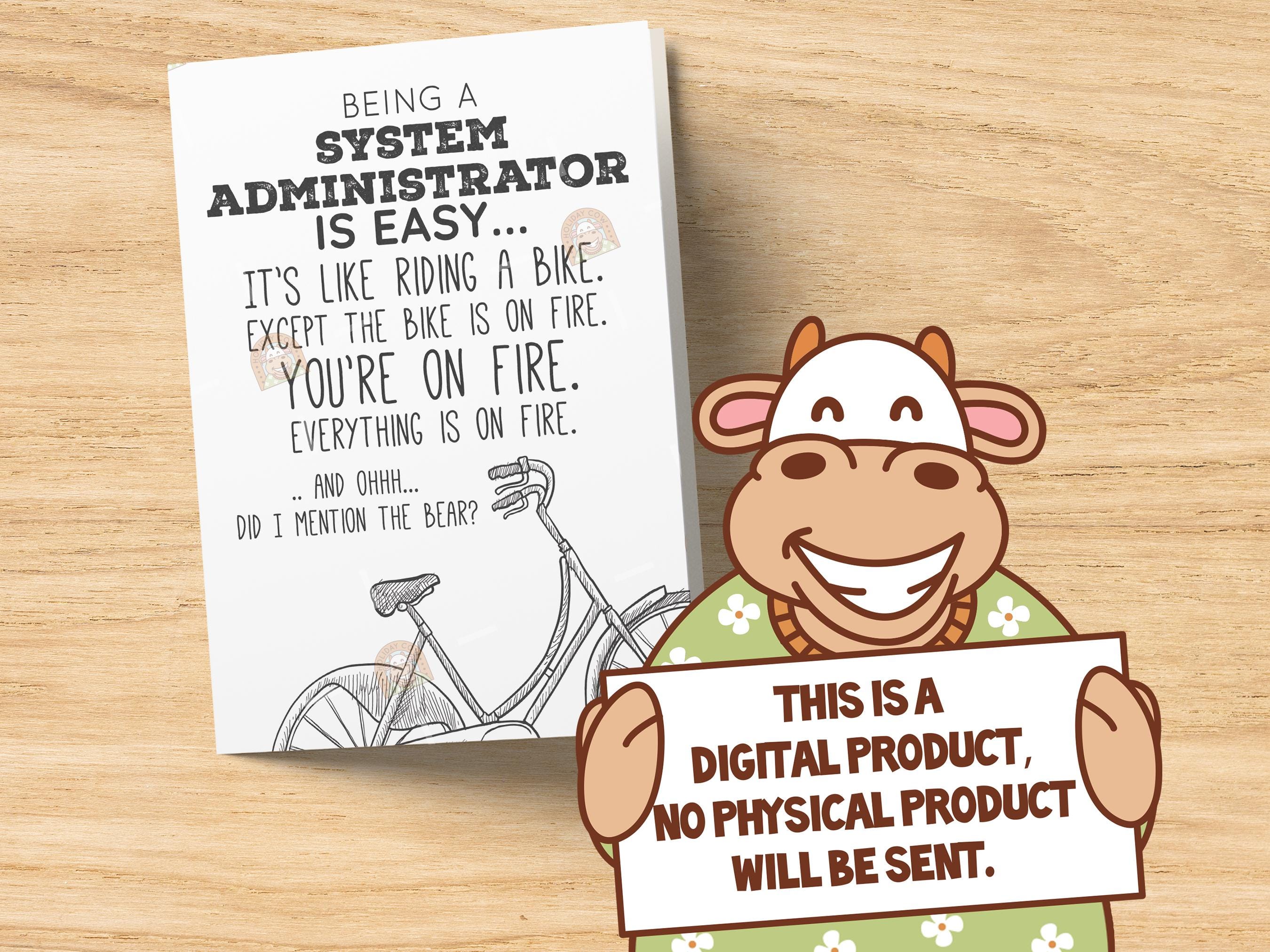 Sysadmin Gift, System Administrator Day Card Printable, System Admin ...