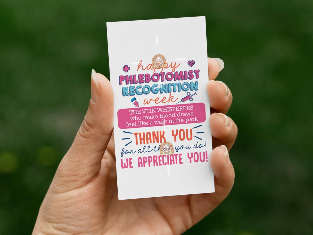 Printable Phlebotomist Week Tag, Phlebotomists Recognition Week Gift ...