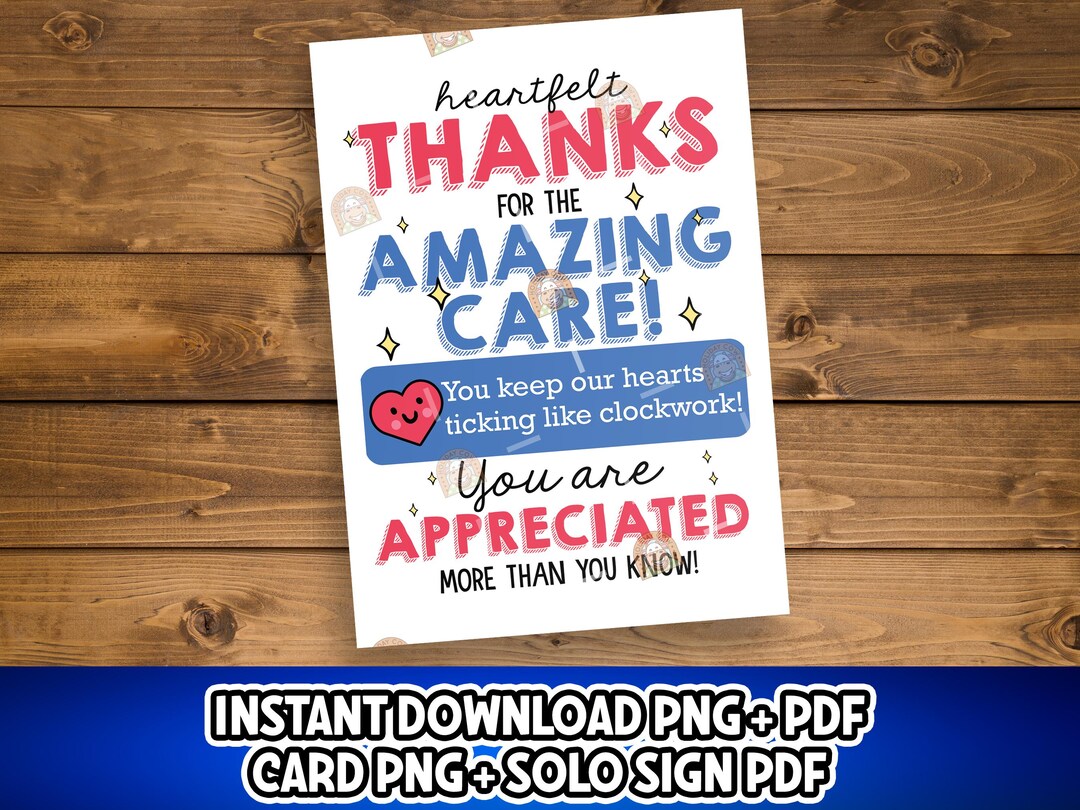 American Heart Month Gift Printable, Heart Month Decor, Cardiac Rehab ...