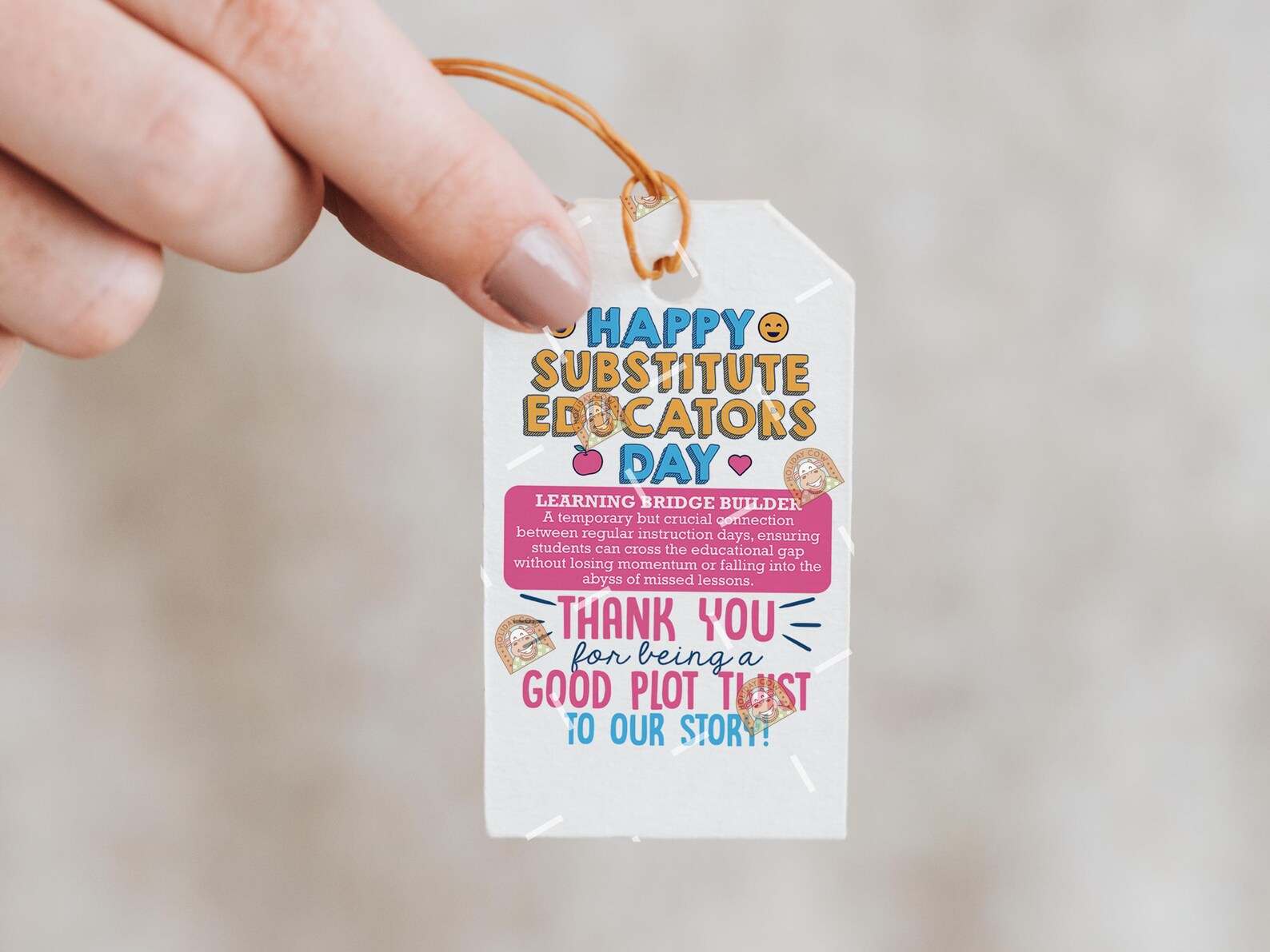 Substitute Educators Day Tags, Printable Substitute Teacher Thank You ...