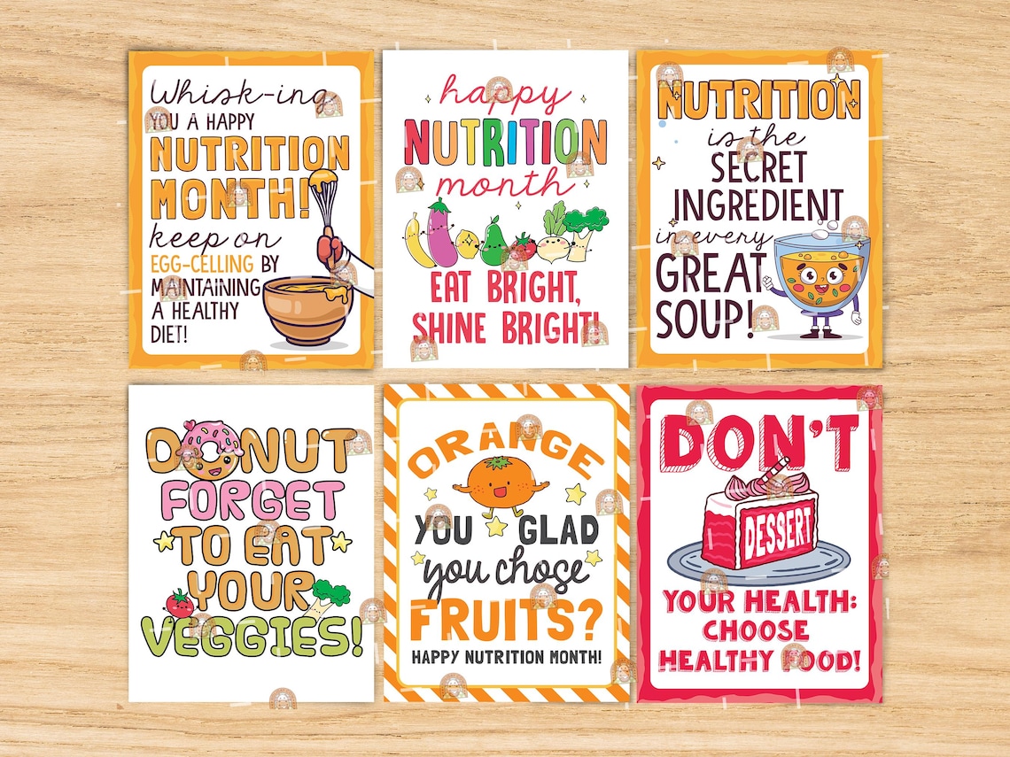 Nutrition Month Signs Printable, School Nutrition Month Décor ...