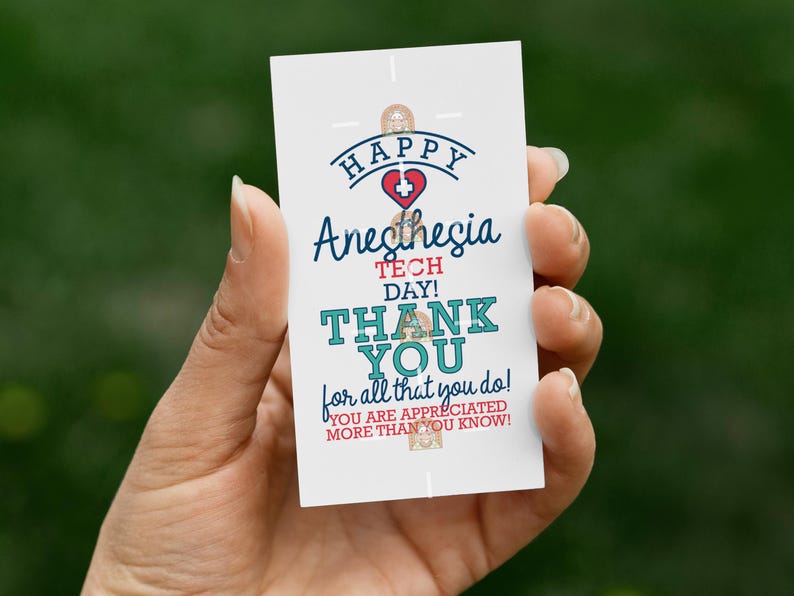 Anesthesia Tech Gift Tag Printable, Anesthesia Tech Week Tag ...