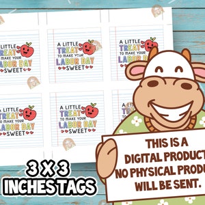 Labor Day Tag, Happy Labor Day Printable Tags, Labor Day Gift Tags ...
