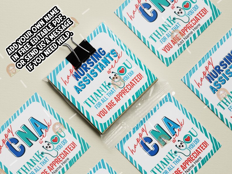 CNA Week Tags Printable, Certified Nursing Assistant Week Tag, Cna ...
