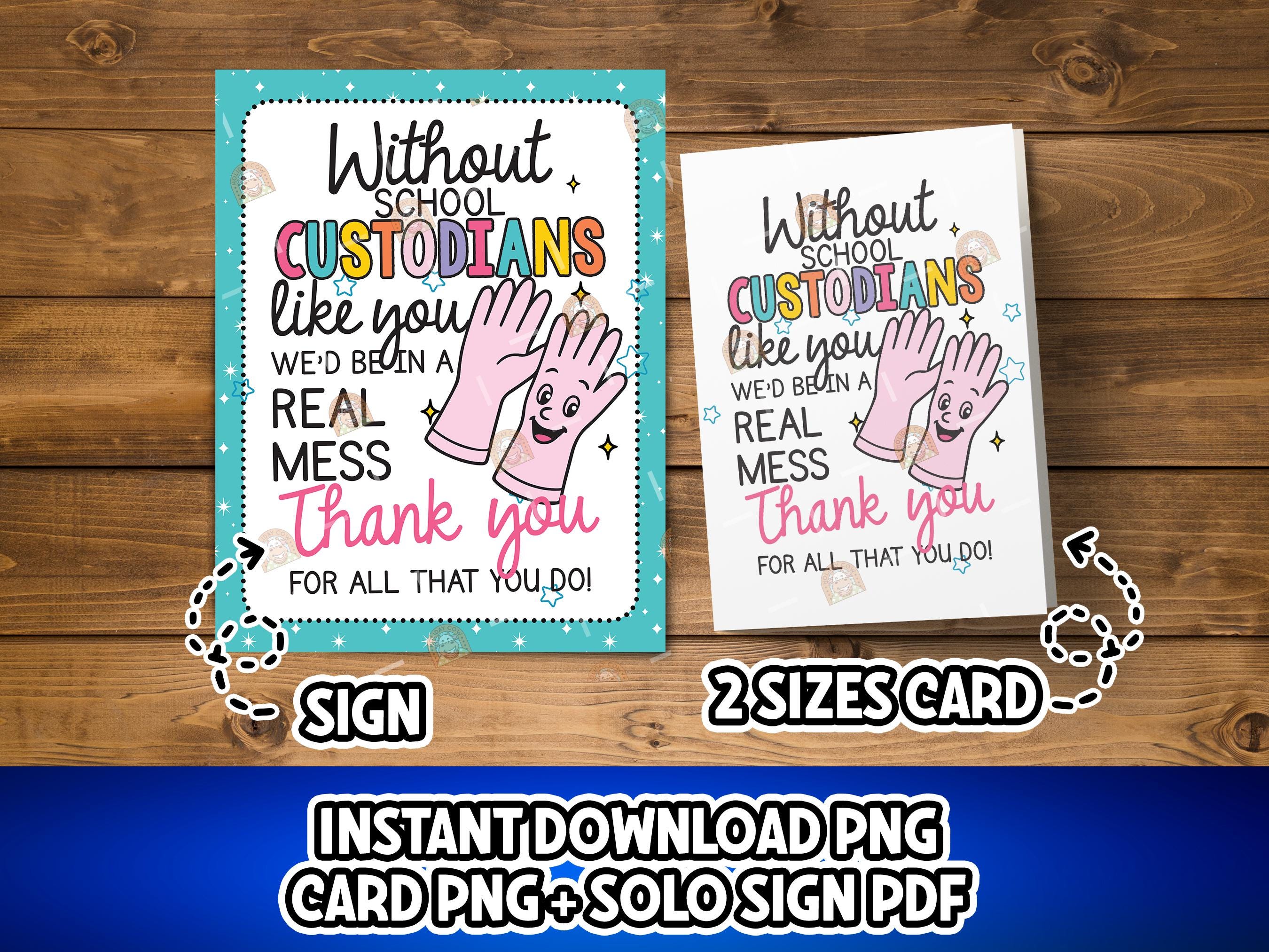 Funny School Custodian Gift, Printable School Custodian Appreciation ...