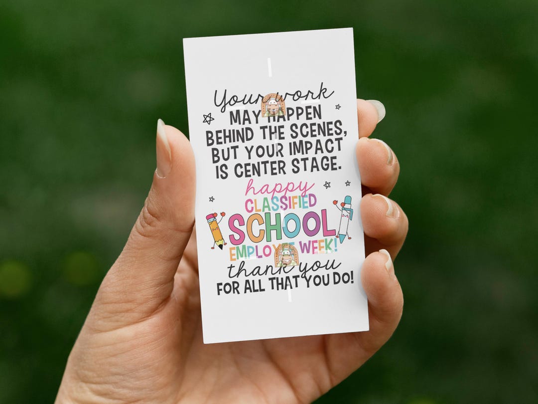 Printable Classified Appreciation Week Tag, Classified School Employee ...