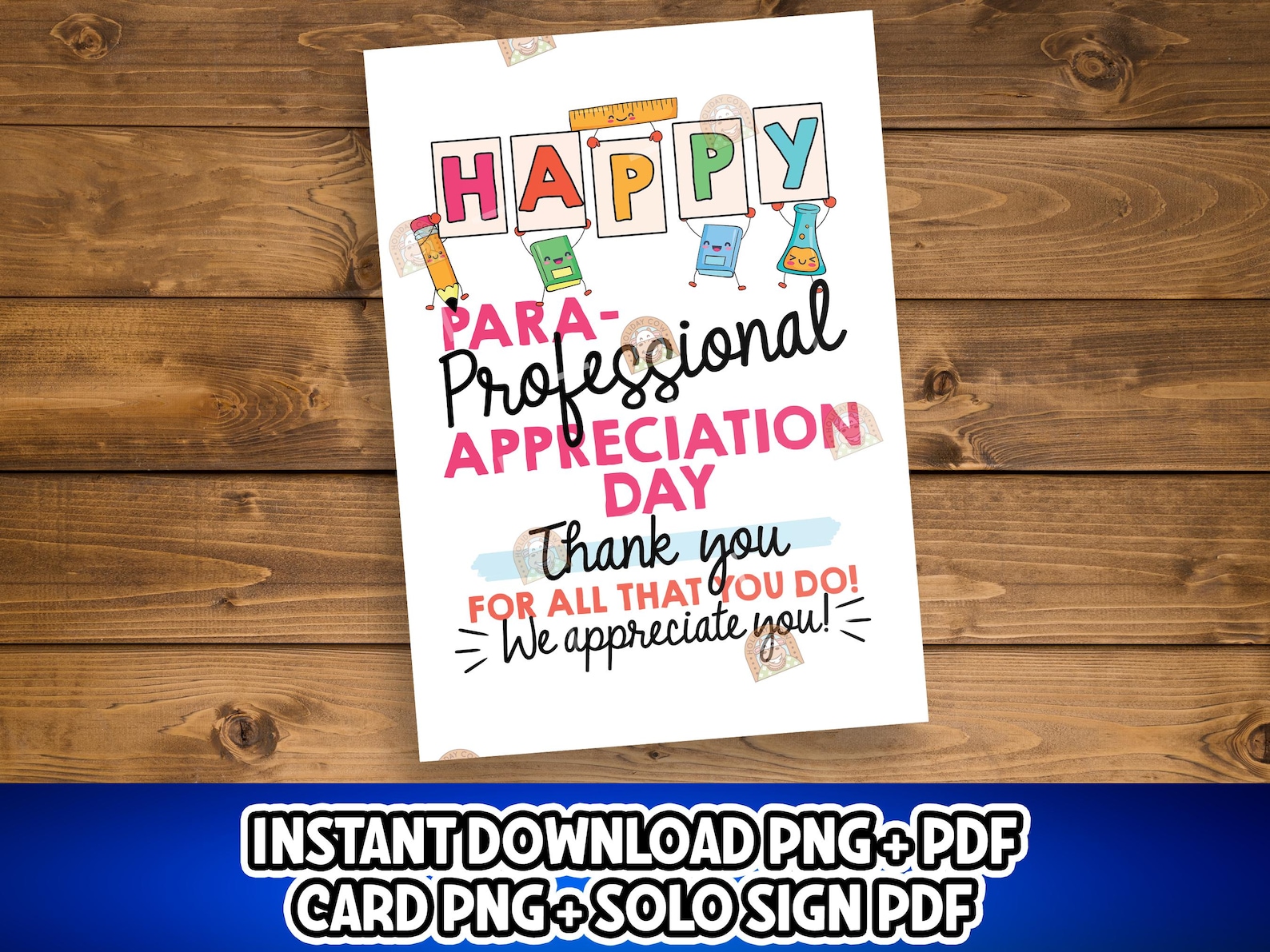 Paraprofessional Day Gift Printable, Para Professional Day Card ...