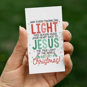 Religious Christmas Gift Tag Printable, Jesus is the Light of the World ...