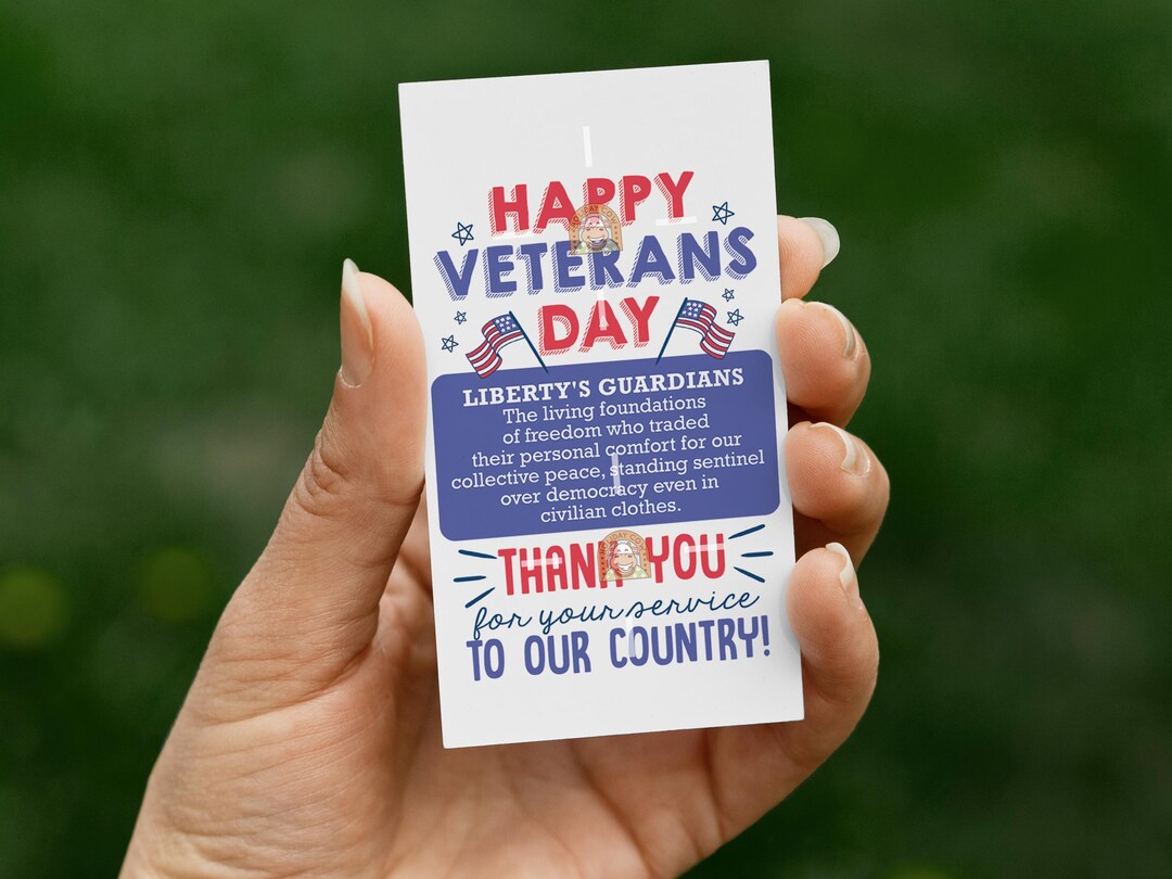 Printable Veterans Day Gift Tag, Happy Veterans Day Tag, Thank You ...