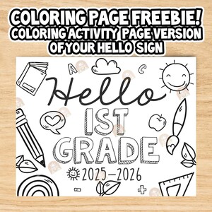 First Day of 1st Grade Sign, First Day of School Sign Printable, Back ...