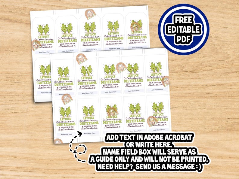 Printable Registered Dietitian Day Gift Tag, Funny Dietitian Gift Tag ...