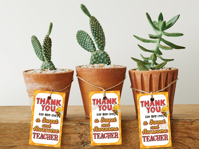 Printable Teacher Appreciation Gift Tag, Thank You for Bee-ing Teacher ...