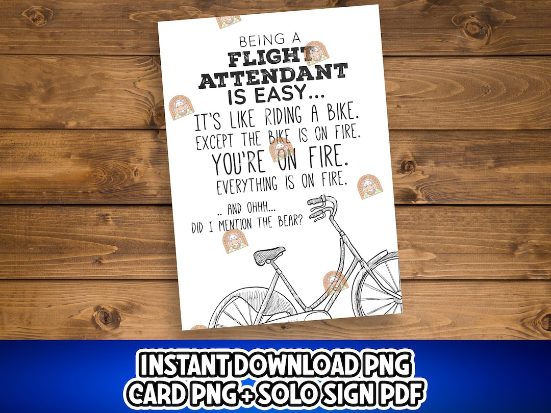 Flight Attendant Card Printable, National Aviation Week Gift, Aviation ...