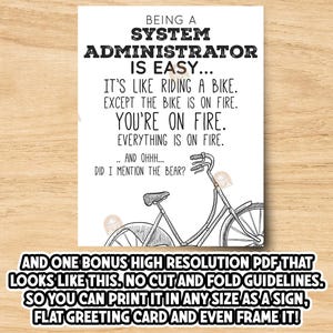 Sysadmin Gift, System Administrator Day Card Printable, System Admin ...