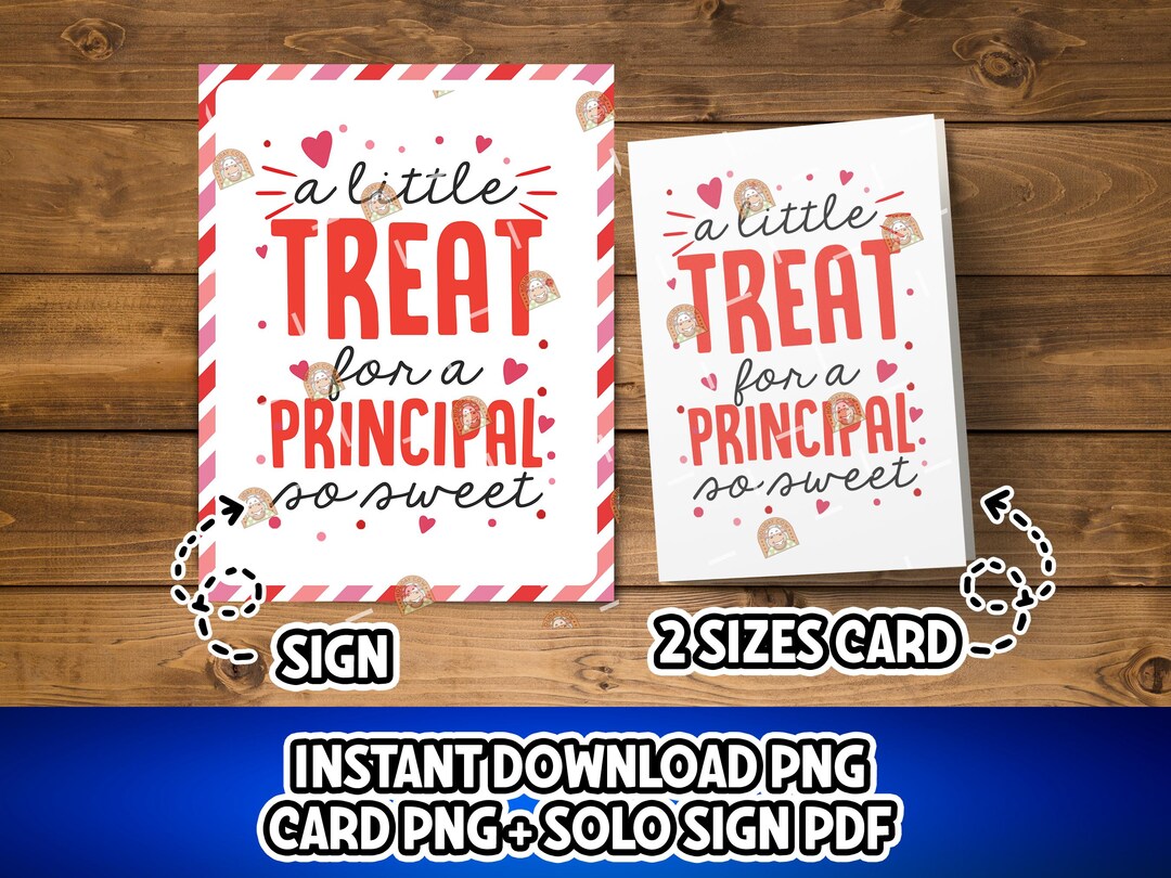Principal Valentines Card Printable, Valentine's Day Gift for ...