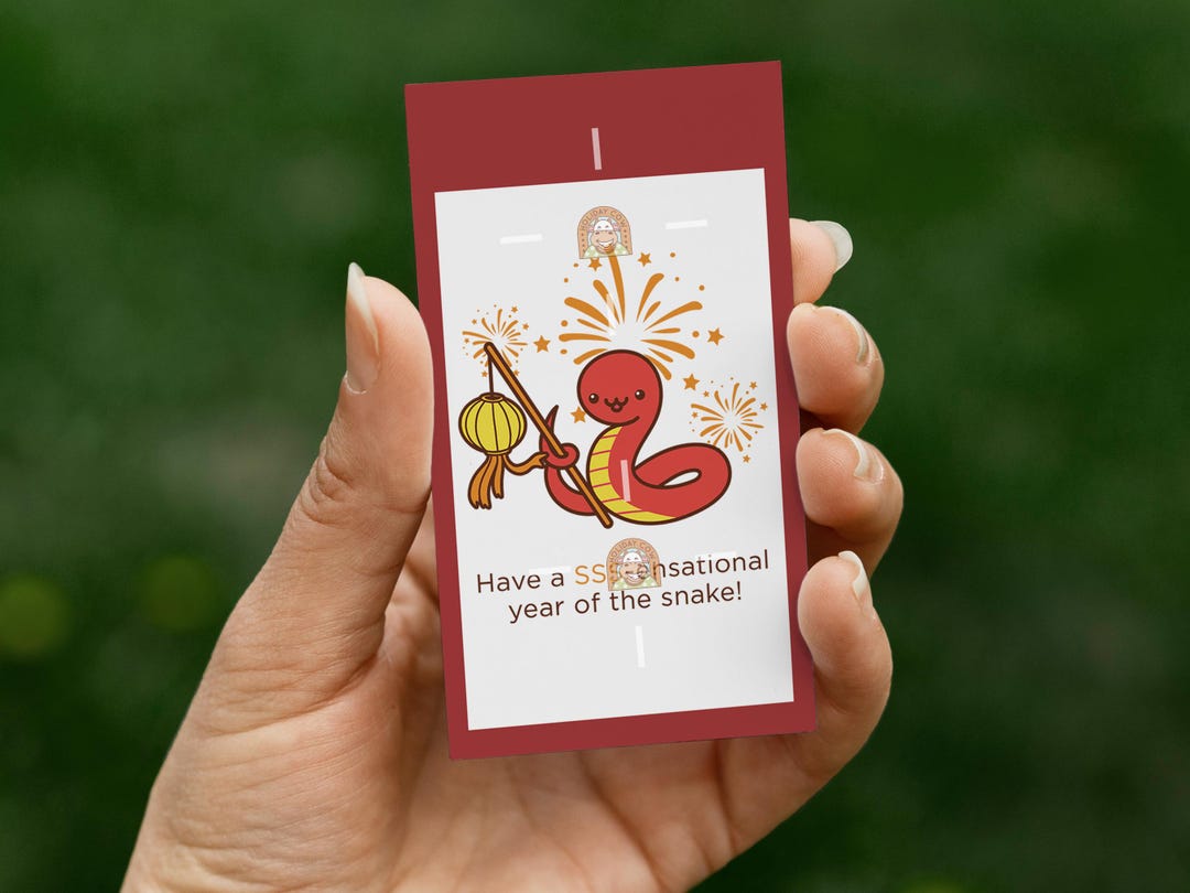 Printable Year of the Snake Tags, Punny Chinese Zodiac Snake Tag, Happy ...