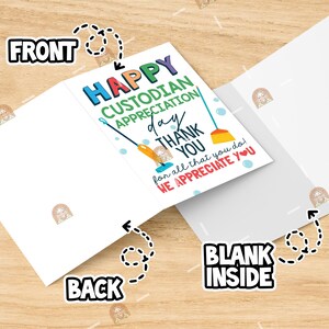 Custodian Day Card Printable, Custodian Appreciation Gift, Thank You ...
