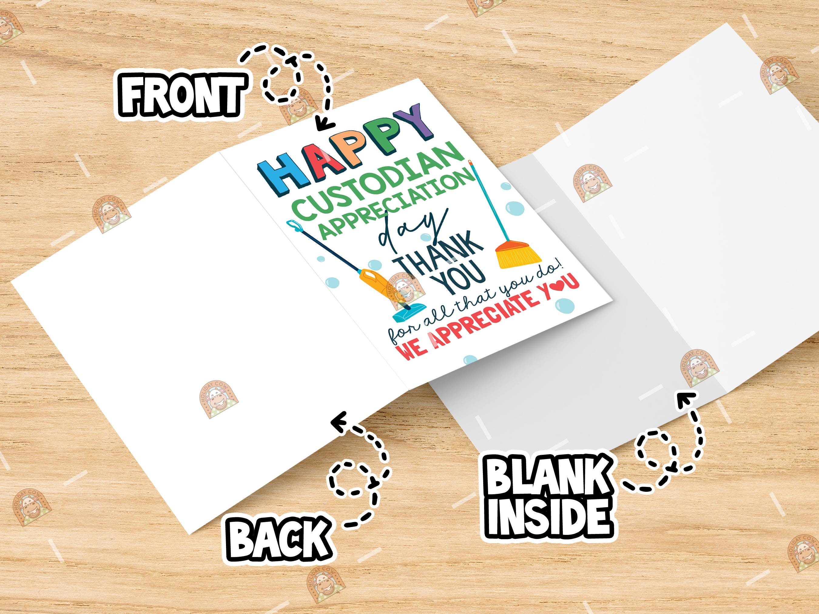 Custodian Day Card Printable, Custodian Appreciation Gift, Thank You ...
