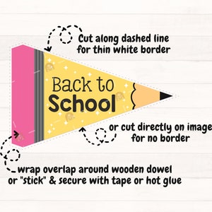 Printable First Day of School Pennant Flags, Back to School Flag ...
