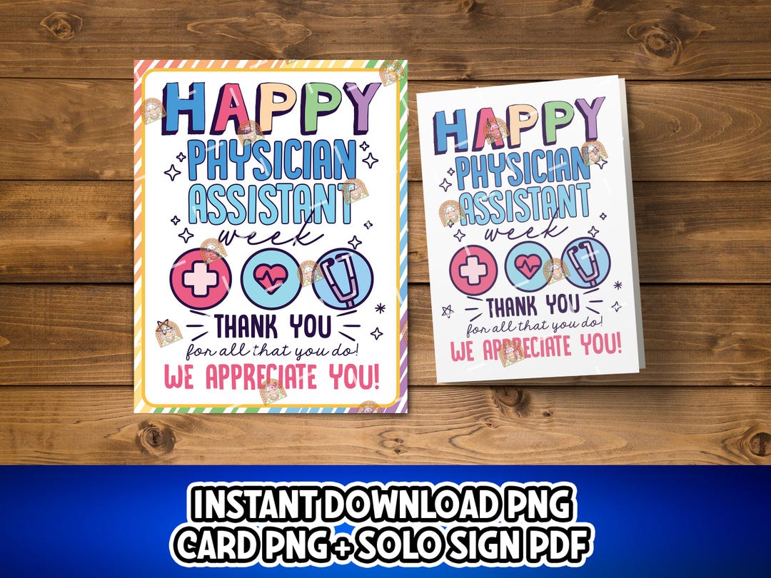 Physician Assistant Week Card Printable, Physician Associate Gift ...