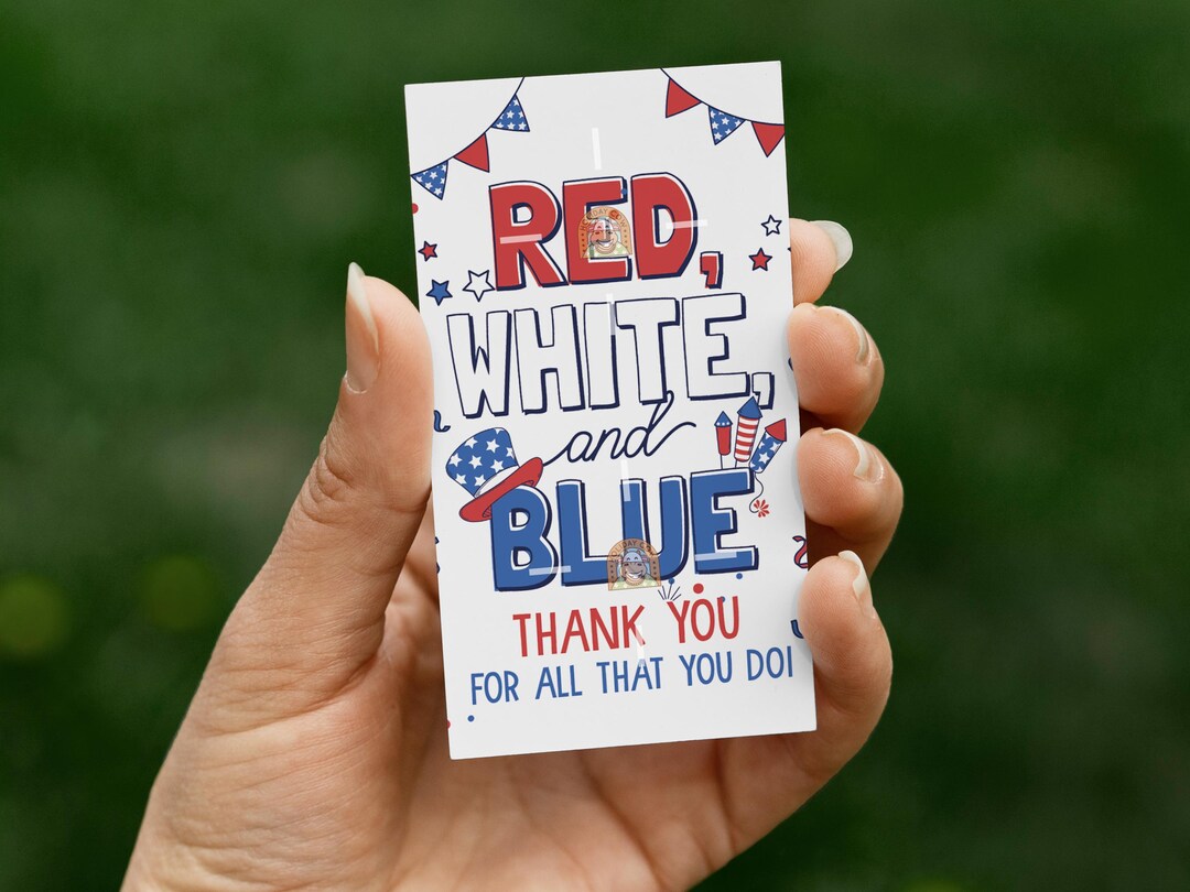 Red White and Blue Tags, Labor Day Gift Tags Printable, Happy Labor Day ...