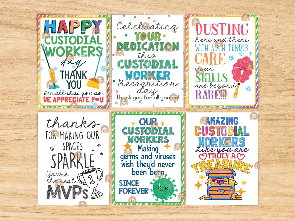 Custodial Workers Day Signs Printable, Custodial Worker Appreciation ...