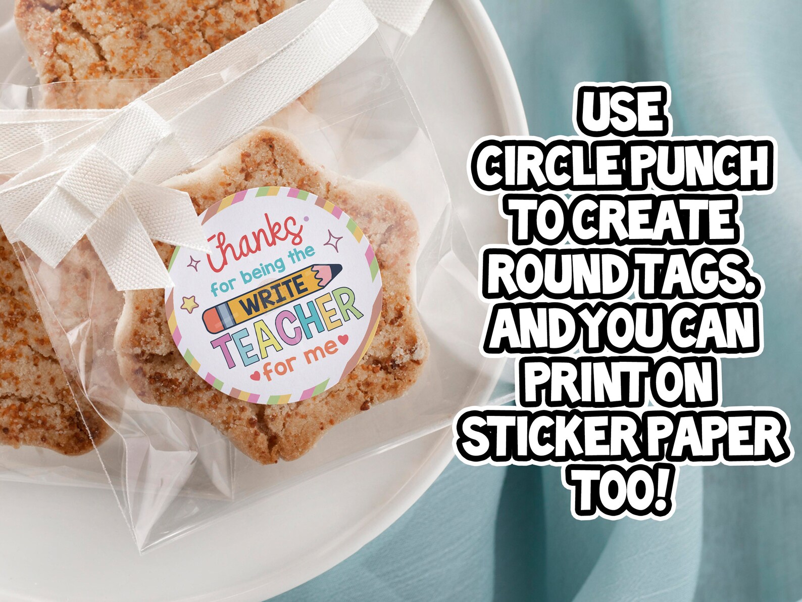 Teacher Appreciation Tag Printable, Thank You Teacher Cookie Tag, End ...