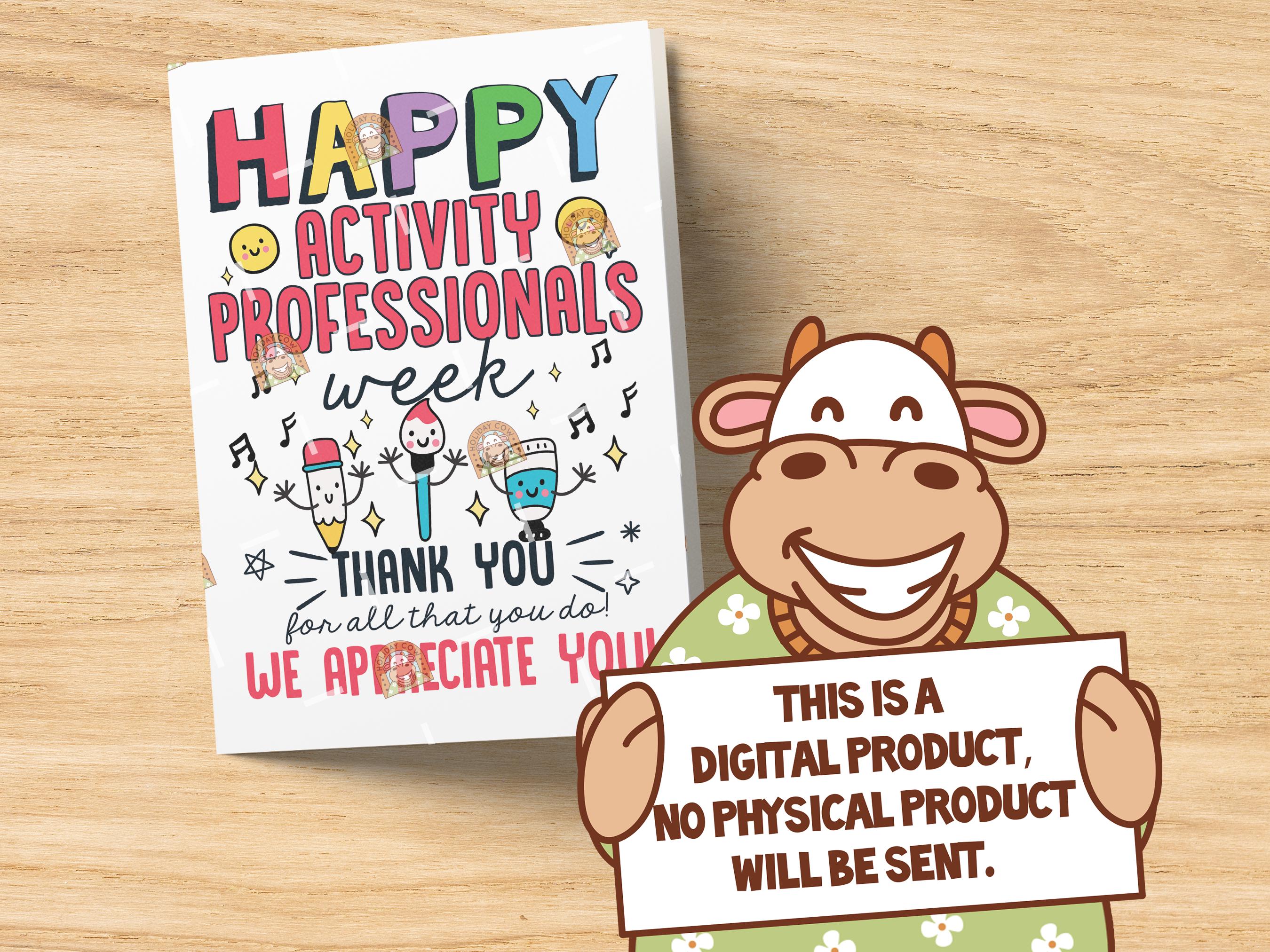 Activity Professionals Week Printable Card, Activity Professionals ...
