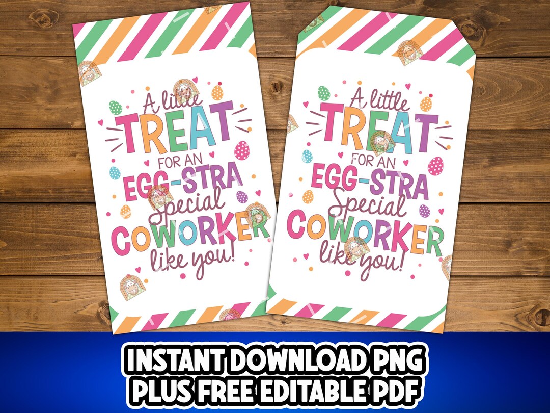 Coworker Easter Cookie Tag Printable, Thank You Coworkers Gift Tag ...