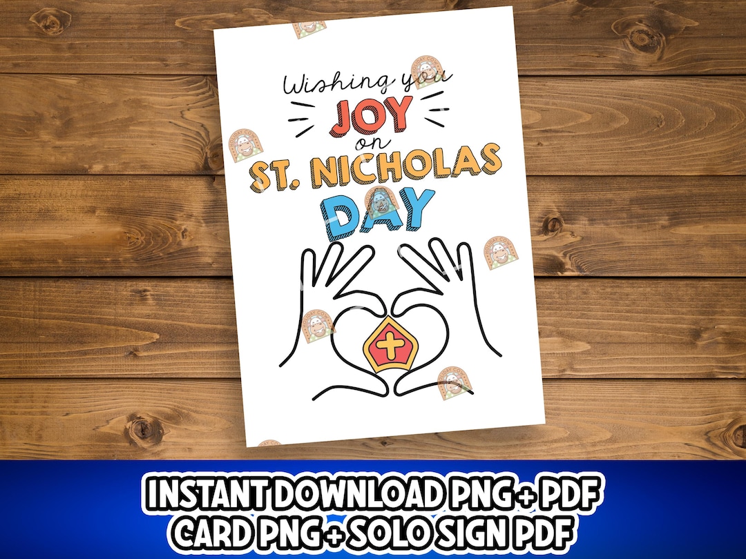 St. Nicholas Day Gift, Printable Saint Nicholas Day Card, St Nicholas ...