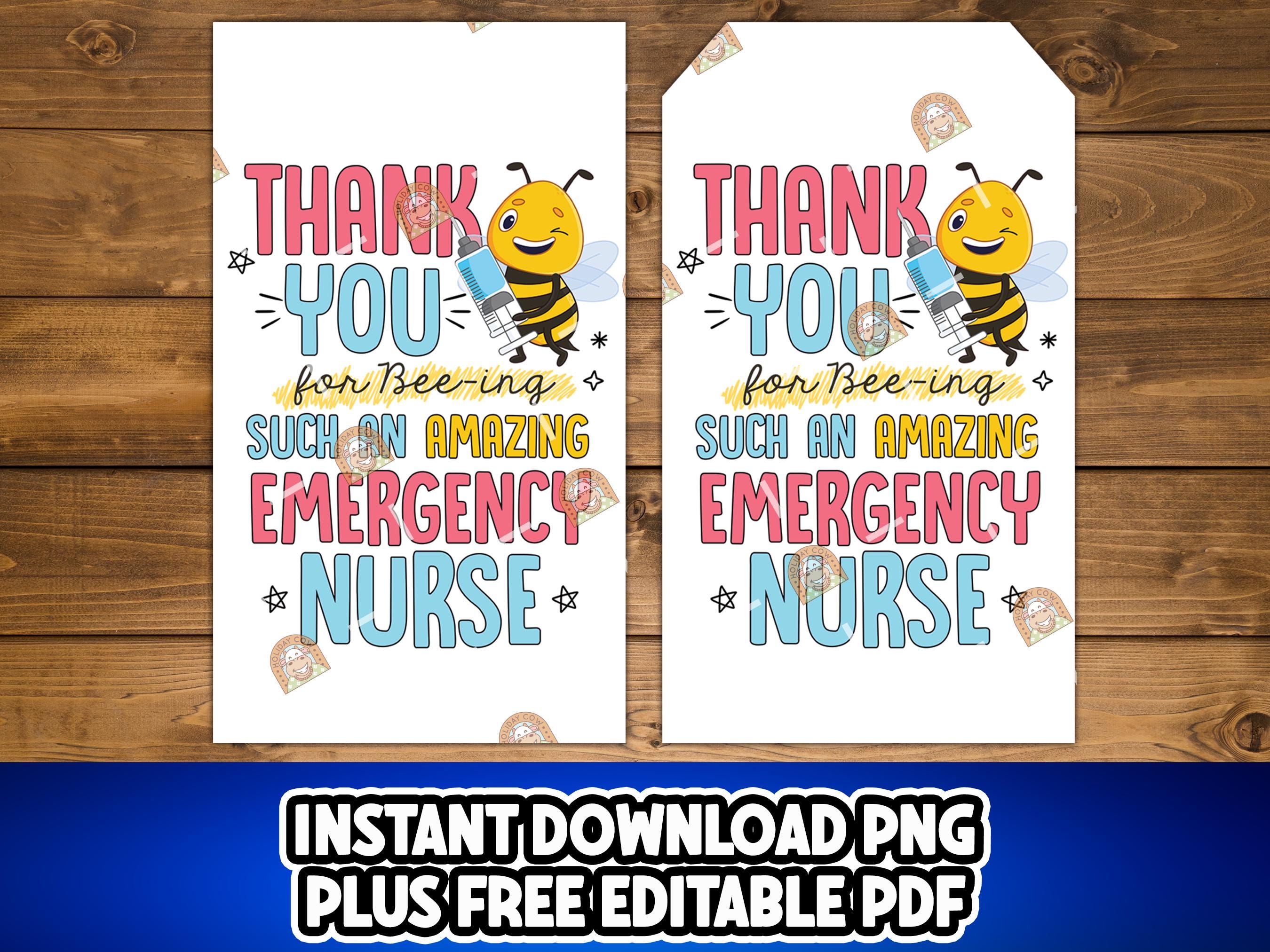 ER Nurse Day Gift Tag, ER Nurse Week Tag Printable, Thank You Er Nurse ...
