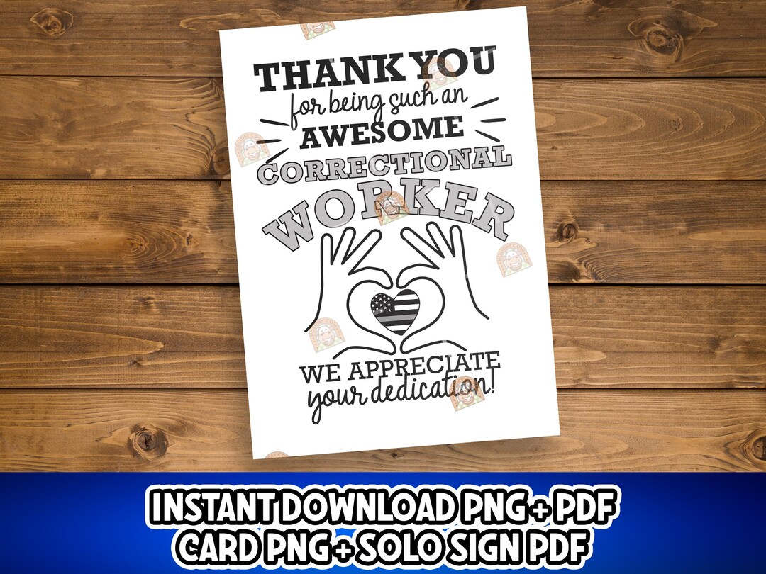 Correctional Worker Gift, Printable Correctional Workers Week Card ...