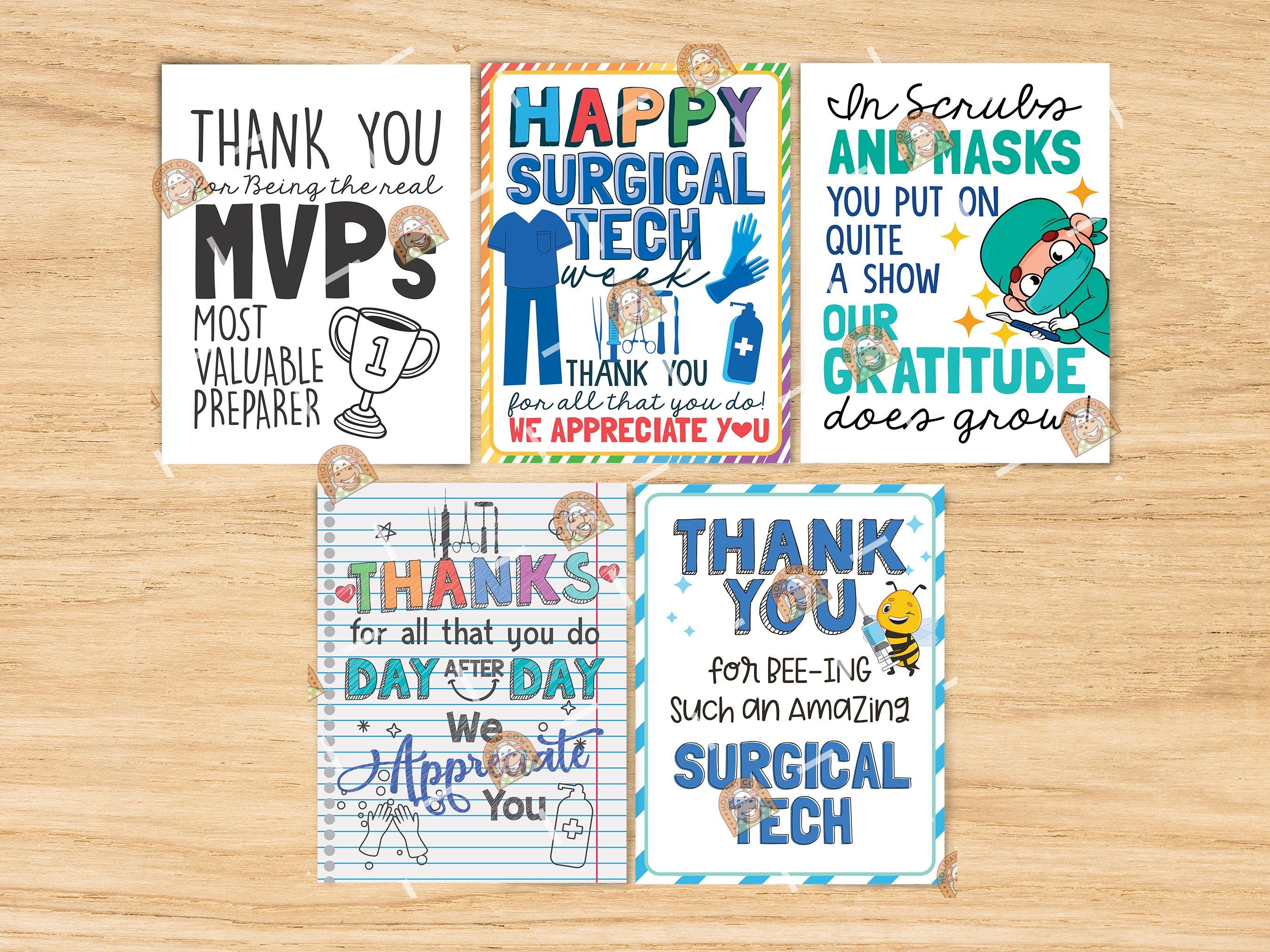 Surgical Tech Week Signs Printable Bundle, Surgical Tech Appreciation ...