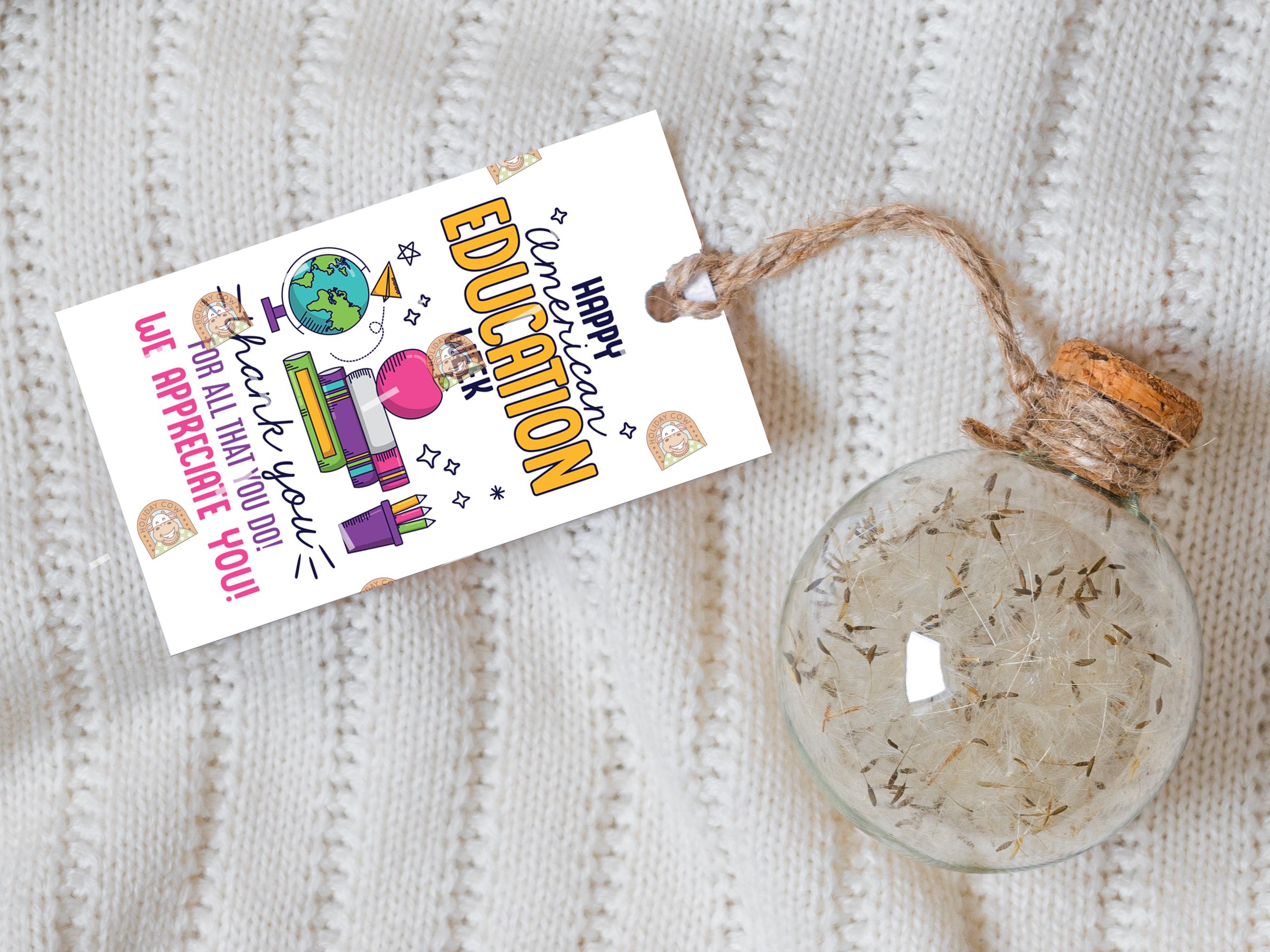 American Education Week Tags, Thank You Teacher Tag, Educator Tag ...