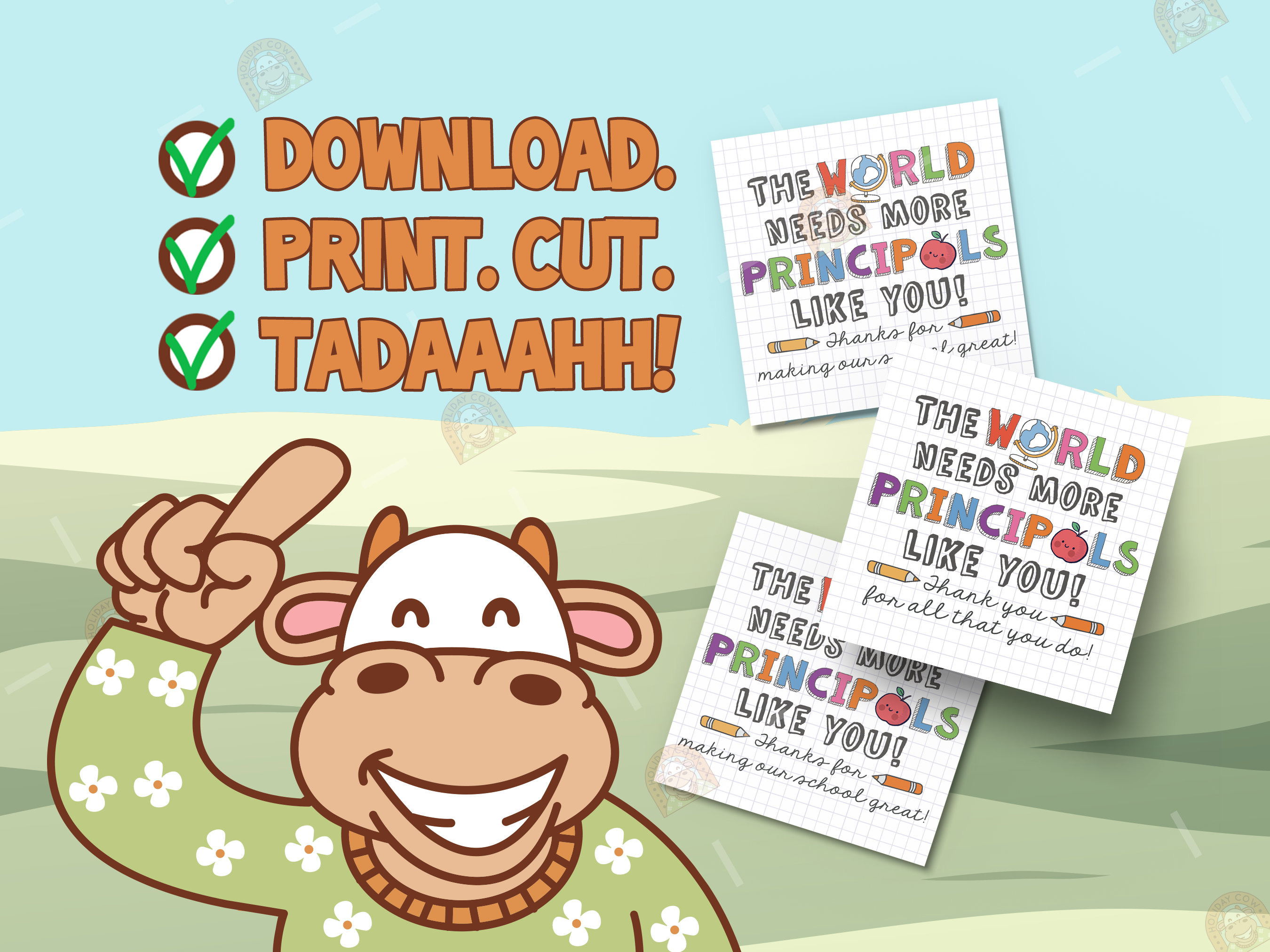 Principal Appreciation Tag, School Principal Gift Tag Printable ...