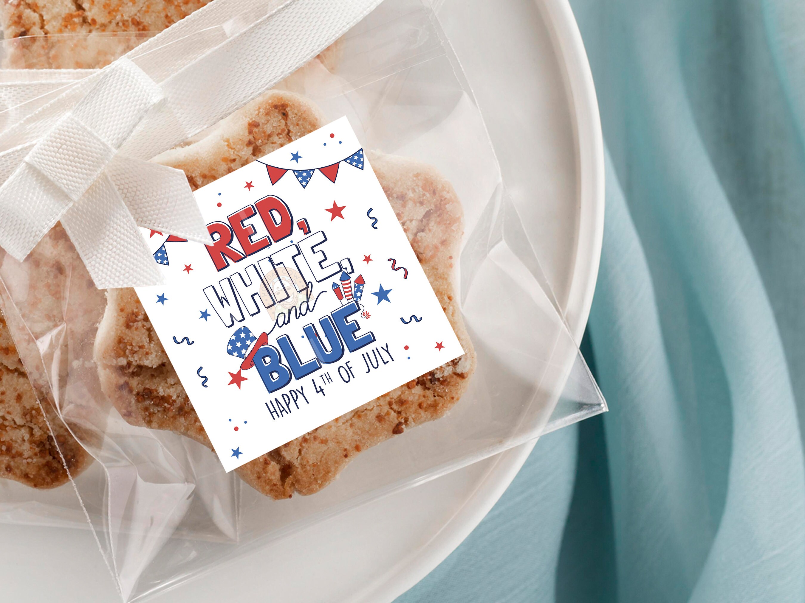 4th of July Gift Tag, 4th of July Tags Printable, Red White and Blue ...