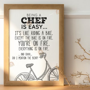 Funny Chef Card Printable, Personal Chef's Day Gift, Chef Appreciation ...