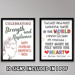 Deafblind Awareness Week Signs Printable Bundle, Helen Keller Deaf ...