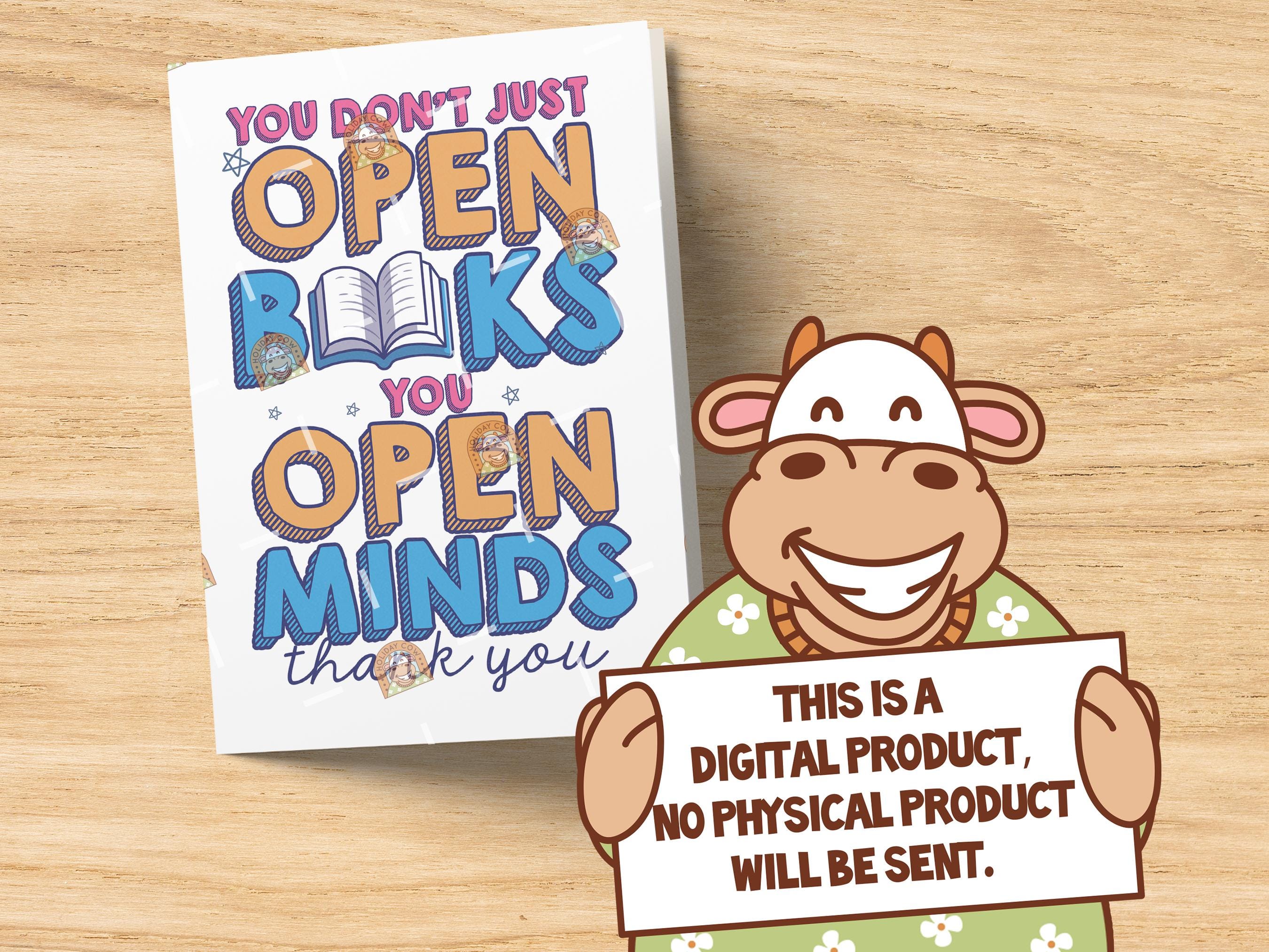 Teacher Appreciation Gift, Printable School Librarian Day Card, End of ...
