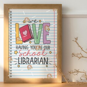 School Librarian Gift, Printable Librarian Card, Librarian Thank You ...