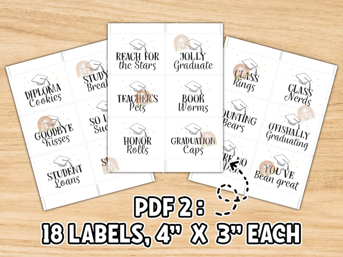 Graduation Candy Bar Signs, Printable Grad Party Favors Candy Buffet ...