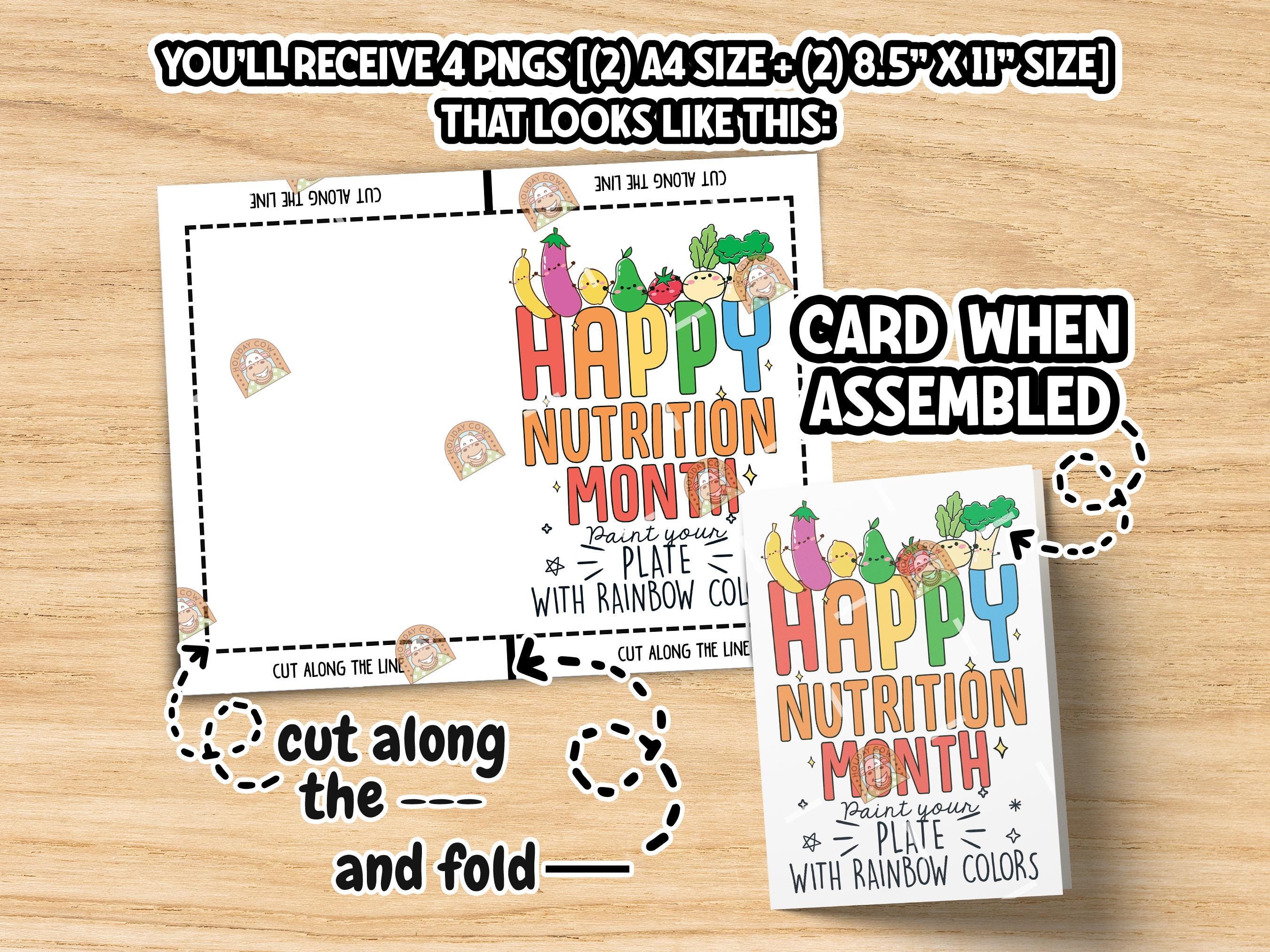 Nutrition Month Card Printable, School Nutrition Month Décor, Nutrition ...