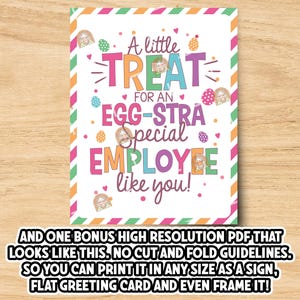 Easter Employee Gift, Printable Thank You Employee Easter Card, Staff ...