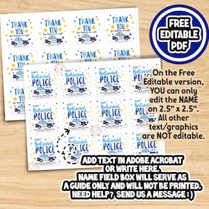 Police Week Tags Printable, National Police Officers Week Gift Tag ...
