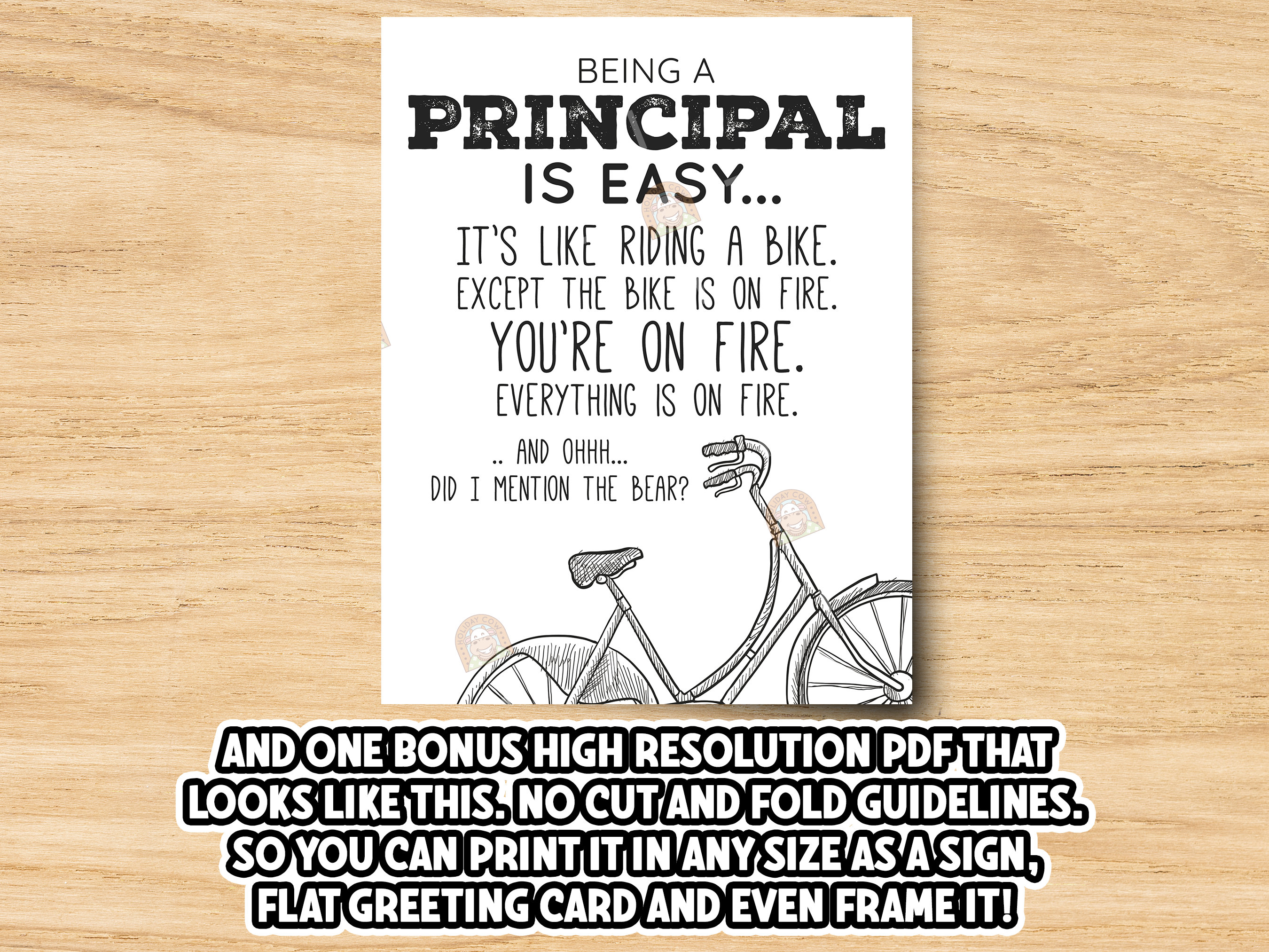 School Principal Gift, Printable Principal Appreciation Card, National ...