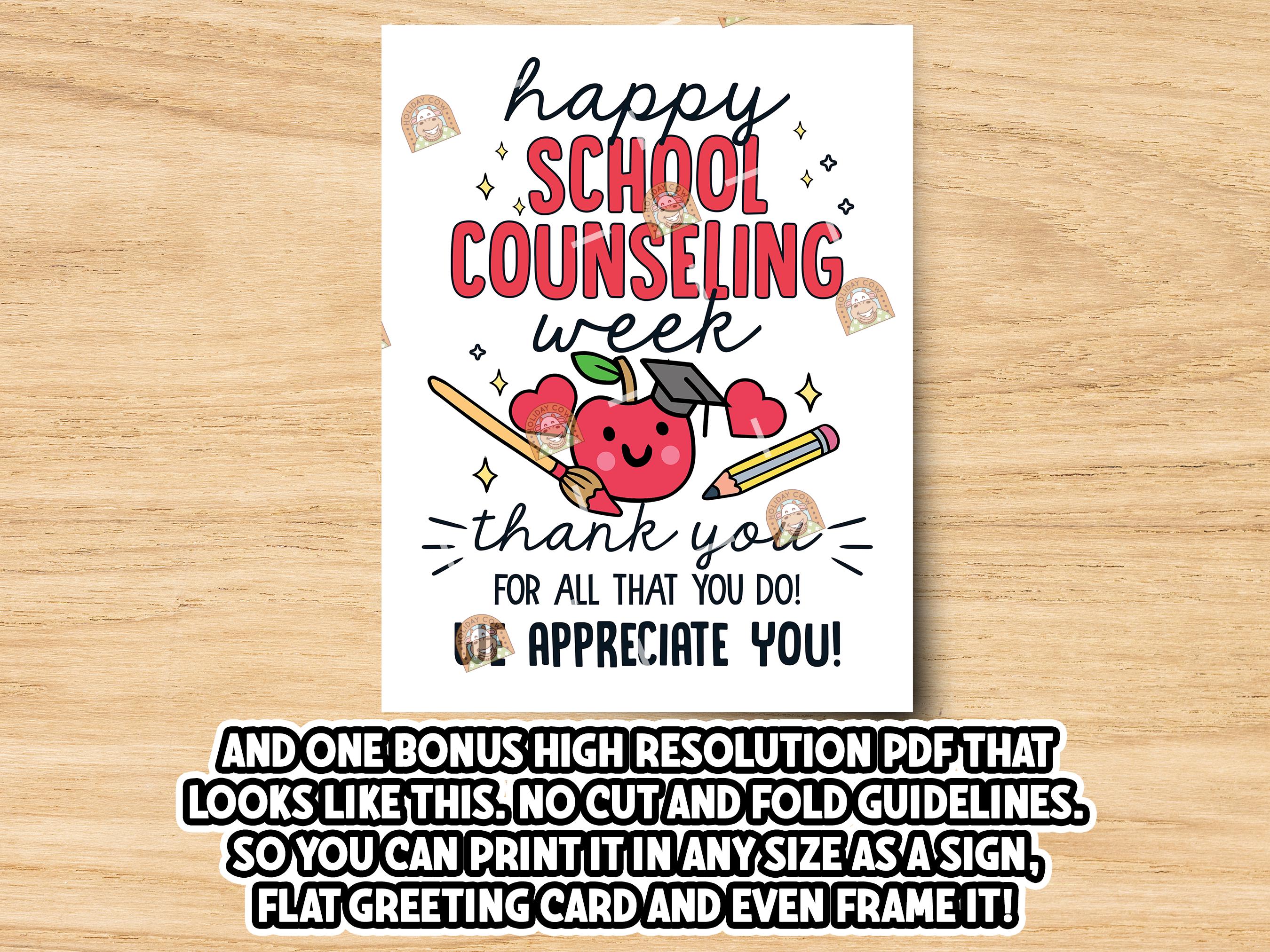 School Counseling Week Gifts, Printable National School Counselor Week ...