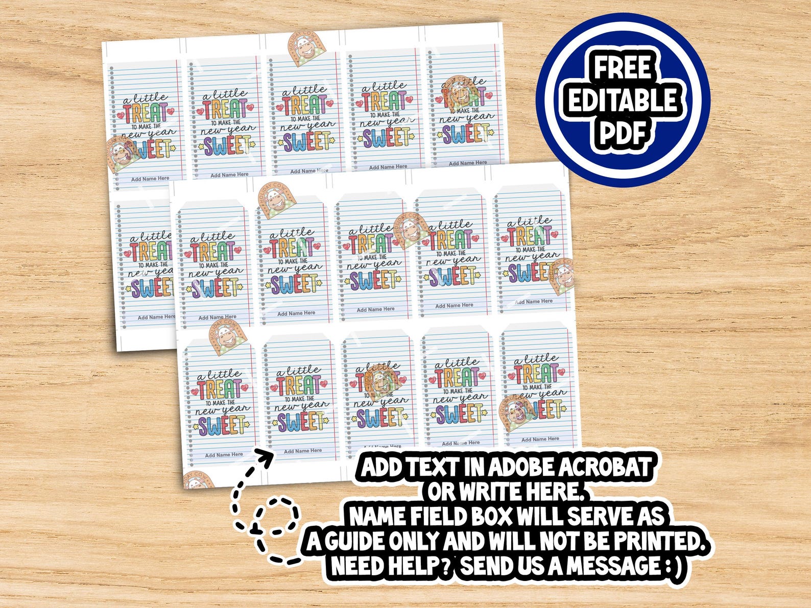 New Year Gift Tag Printable, School New Year Sweet Treat Tag, Welcome ...
