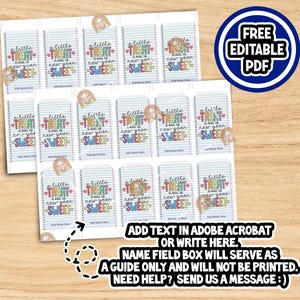 New Year Gift Tag Printable, School New Year Sweet Treat Tag, Welcome ...
